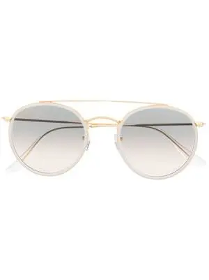 Ray-ban Round Frame Double Bridge Sunglasses - Gold