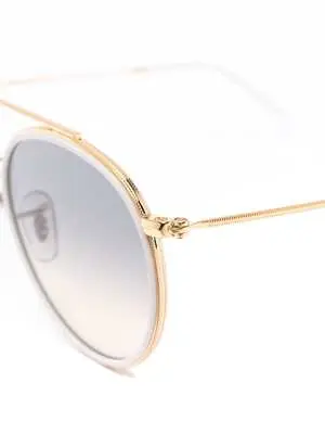 Ray-ban Round Frame Double Bridge Sunglasses - Gold