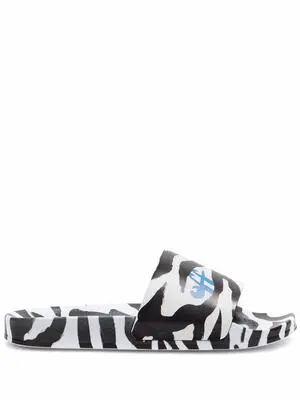 Off-White Off- Zebra Print Pool Slides