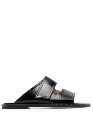 SCAROSSO Leather Cut-out Sandals