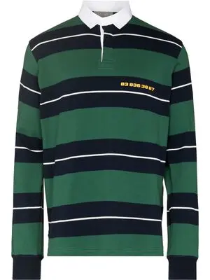 VTMNTS Barcode-print Striped Polo Shirt