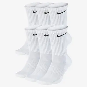 Nike Everyday Cushioned Training Crew Socks (6 Pairs) White,black