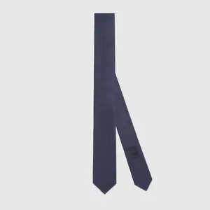 Gucci Silk Tie With Double G Detail - Blue