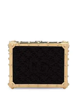 Dolce & Gabbana Dolce Box Raffia Top-handle Bag - Black