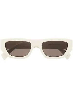 Gucci Long Rectangle-frame Sunglasses - Neutrals