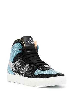 Philipp Plein Crystal-embellished High-top Sneakers - Blue