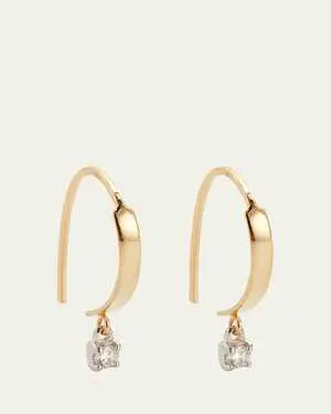 Lana Jewelry 14k Gold Hooked On Hoop Earrings With Diamonds - Yellow