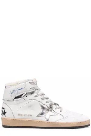 GOLDEN GOOSE Star Patch Lace-up Sneakers White/silver