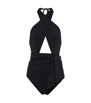 KARLA COLLETTO Cutout Halterneck Swimsuit - Black