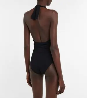 KARLA COLLETTO Cutout Halterneck Swimsuit - Black