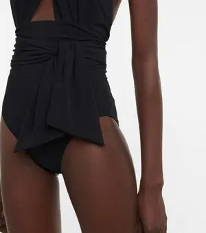 KARLA COLLETTO Cutout Halterneck Swimsuit - Black