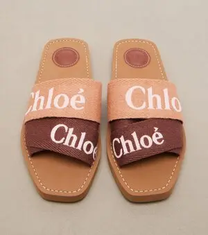 Chloé Woody Canvas Slides - Multicoloured