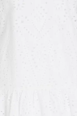 Heidi Klein Gathered Broderie Anglaise Cotton Mini Dress
