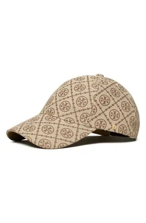 Tory Burch Tory Burch T Monogram Baseball Cap Hazelnut