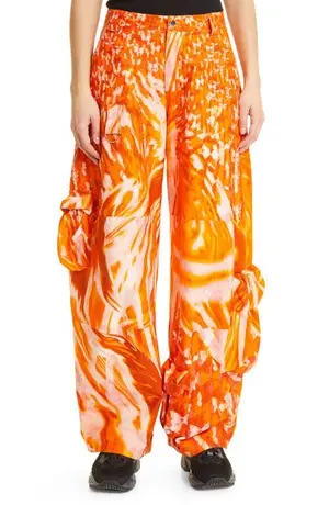 Collina Strada Collina Strada Printed Wide Leg Cargo Pants Orange Butterfly