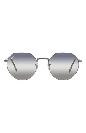 Ray-ban Ray-Ban 51mm Geometric Sunglasses Gunmetal/ Clear Gradient Blue