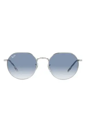 Ray-ban Ray-Ban 51mm Geometric Sunglasses Silver/clear Gradient Blue