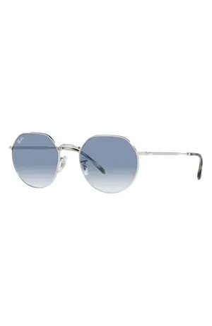 Ray-ban 51mm Geometric Sunglasses - Silver/clear Gradient Blue