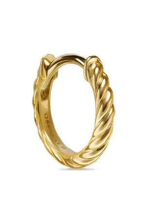 David Yurman 18k Gold Sculpted Cable Huggie Hoop Earrings - 18k Yellow Gold