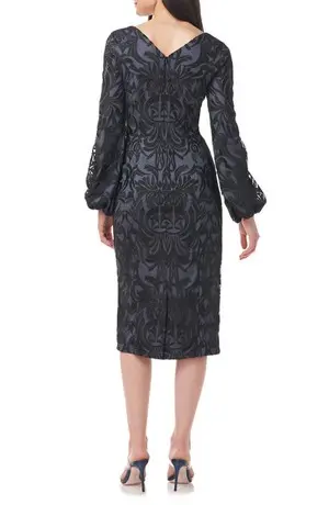 Js Collections Lela Blouson Sleeve Cocktail Dress