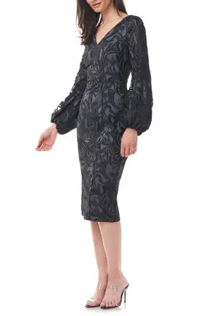 Js Collections Lela Blouson Sleeve Cocktail Dress