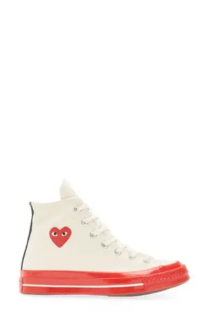 Play Comme Des Garcon X Converse Gender Inclusive Chuck Taylor® Hidden Heart Red Sole High Top Sneaker