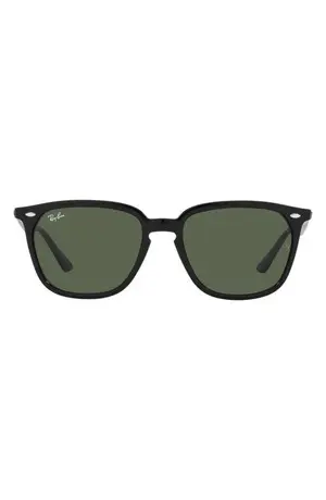 Ray-ban Ray-Ban 55mm Round Frame Sunglasses Black/dark Green