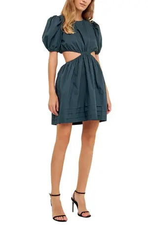 English Factory Cutout Puff Sleeve Mini Dress - Amazon