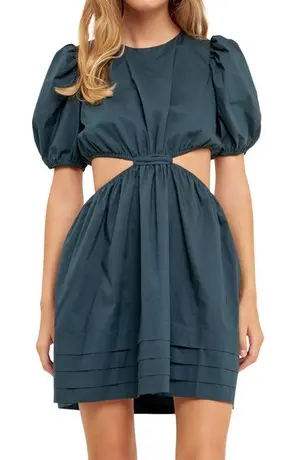 English Factory Cutout Puff Sleeve Mini Dress - Amazon