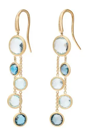 Marco Bicego Jaipur Yellow Gold Mixed Blue Topaz Earrings - Yellow Gold/blue Topaz