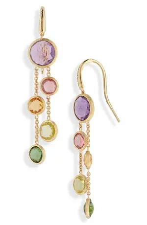 Marco Bicego Jaipur Yellow Gold Mixed Blue Topaz Earrings - Yellow Gold/multi
