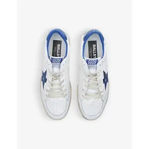 GOLDEN GOOSE Ball Star Logo-embroidered Leather Low-top Trainers - White/navy