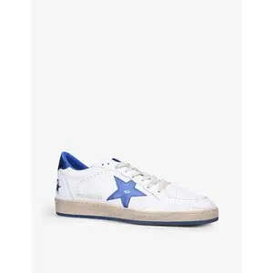 GOLDEN GOOSE Ball Star Logo-embroidered Leather Low-top Trainers - White/navy