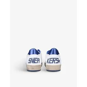 GOLDEN GOOSE Ball Star Logo-embroidered Leather Low-top Trainers - White/navy