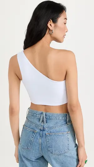 Susana Monaco Essential-shoulder Crop Top - Sugar