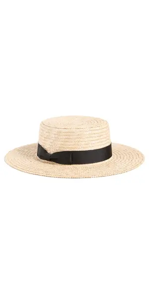 Lack Of Color Spencer Straw Boater Hat - Natural/black