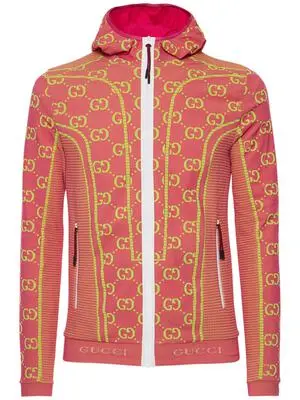 Gucci Gg Jersey Jacquard Zip Jacket - Cyclamen,yellow
