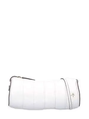 Manu Atelier Padded Cylinder Leather Shoulder Bag White