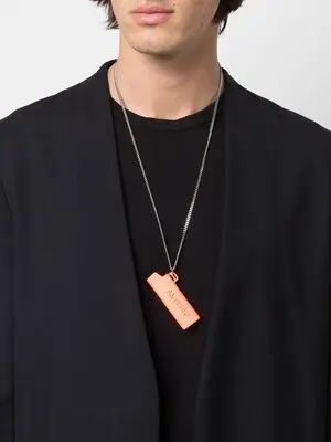 AMBUSH Debossed-logo Whistle Pendant Necklace - Orange