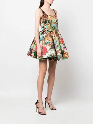 Philipp Plein Duchesse Baroque Flowers-print Mini Dress