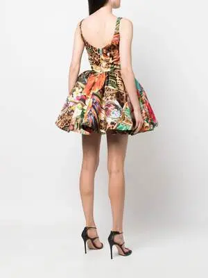 Philipp Plein Duchesse Baroque Flowers-print Mini Dress