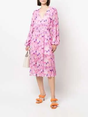 Patrizia Pepe Floral Print V-neck Dress