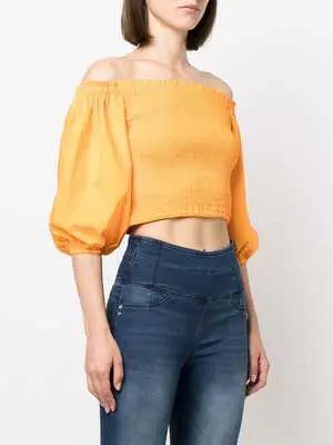 Patrizia Pepe Off-shoulder Smocked Top