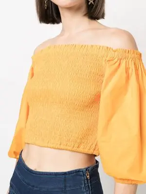 Patrizia Pepe Off-shoulder Smocked Top