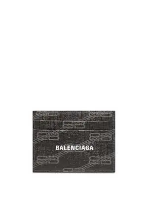 Balenciaga Bb Monogram Signature Cardholder - Black
