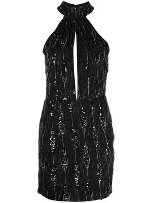 Retrofete Merav Sequin Embellished Mini Dress - Black