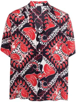 Valentino Garavani Bandana-print Silk Shirt - Blue