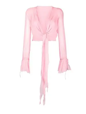 Blumarine Tie-front Cropped Blouse