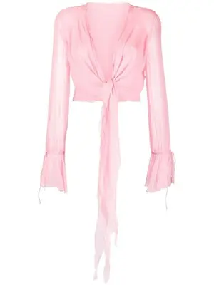 Blumarine Tie-front Cropped Blouse