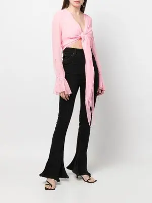 Blumarine Tie-front Cropped Blouse